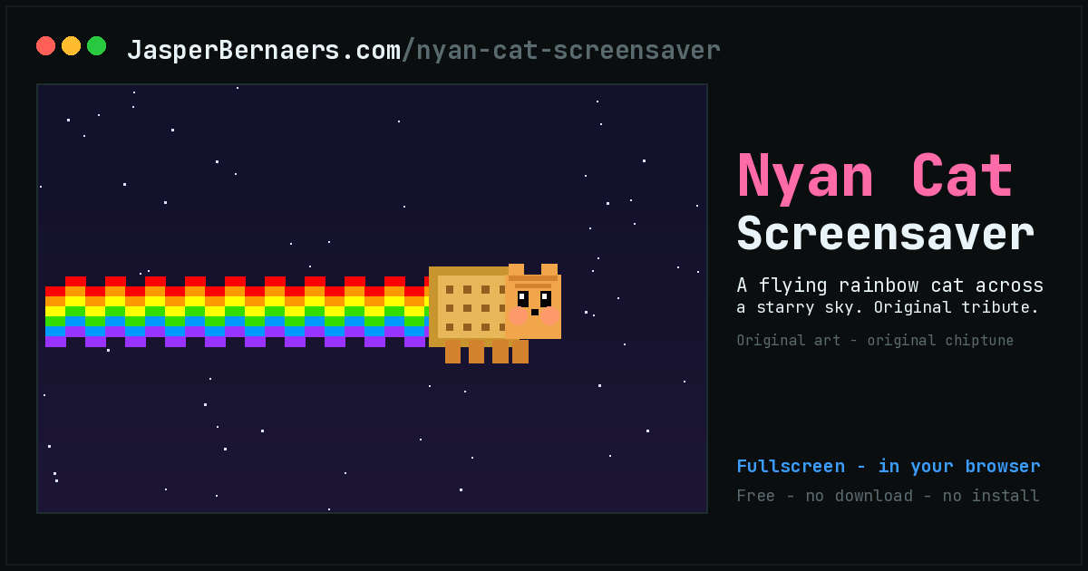 Nyan Cat Screensaver — The Flying Pop-Tart Cat & Rainbow Trail, Free in ...